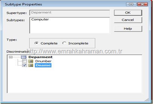 ERwin’de Alt Tip (Subtype) Ekleme – Emrah KAHRAMAN